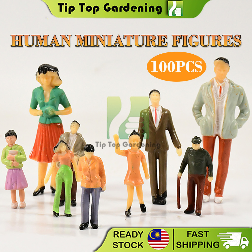 (100pcs/pack) Painted Human Model Tiny People Miniature Figures Diorama ...