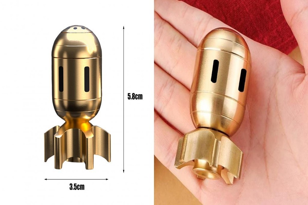 Hand Spinner Durable Fidget Toy Brass Bombs Spinner 360° Rotating ...
