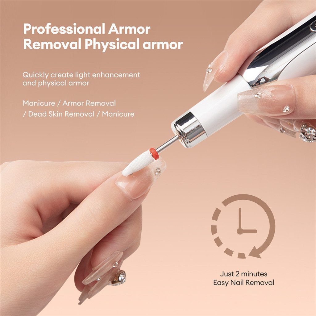Wireless Electric Nail Art Polishing Tool Drill Machine USB With 12 ...