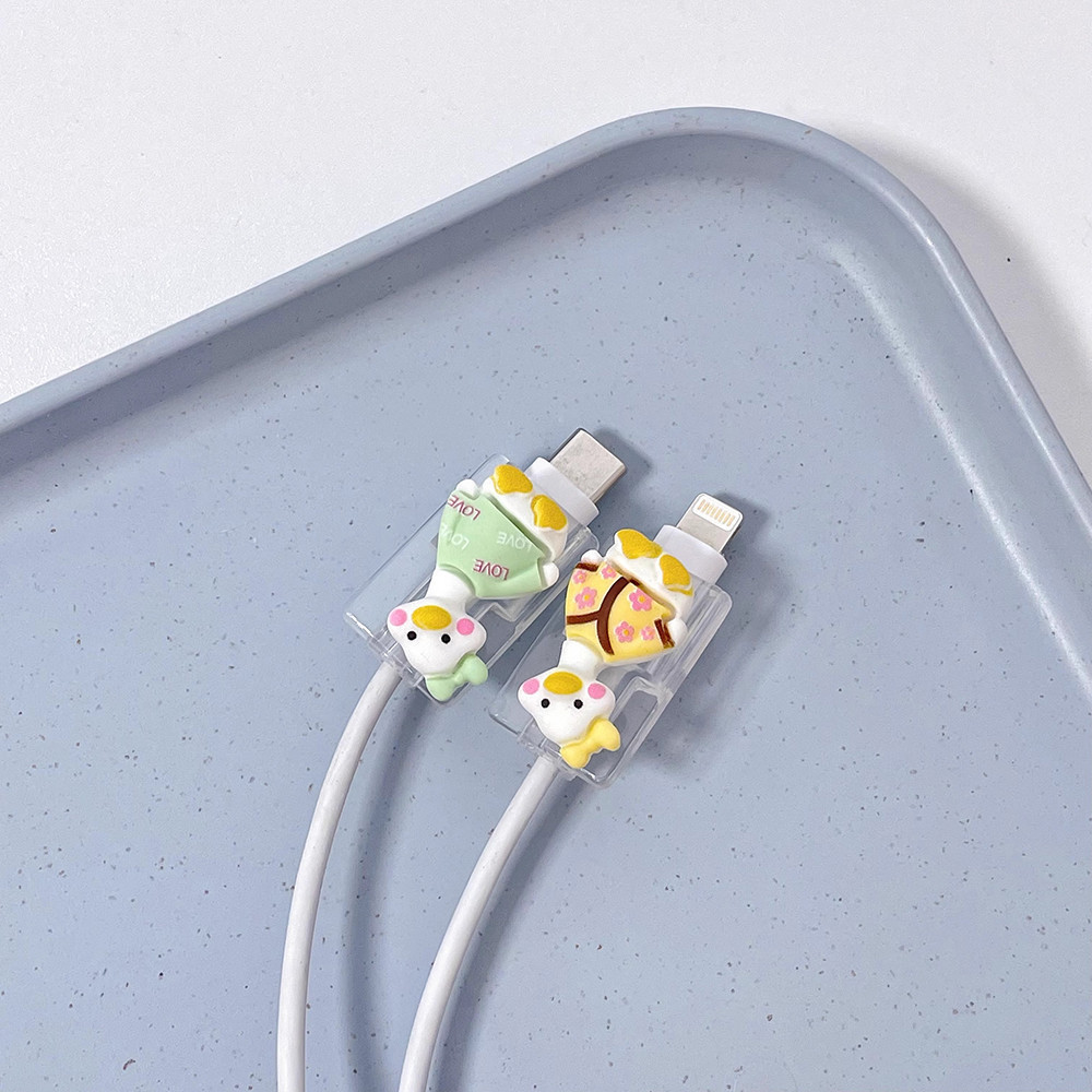 Cute Cartoon Bear Cable Protector USB Charger Protector Cable Organizer ...