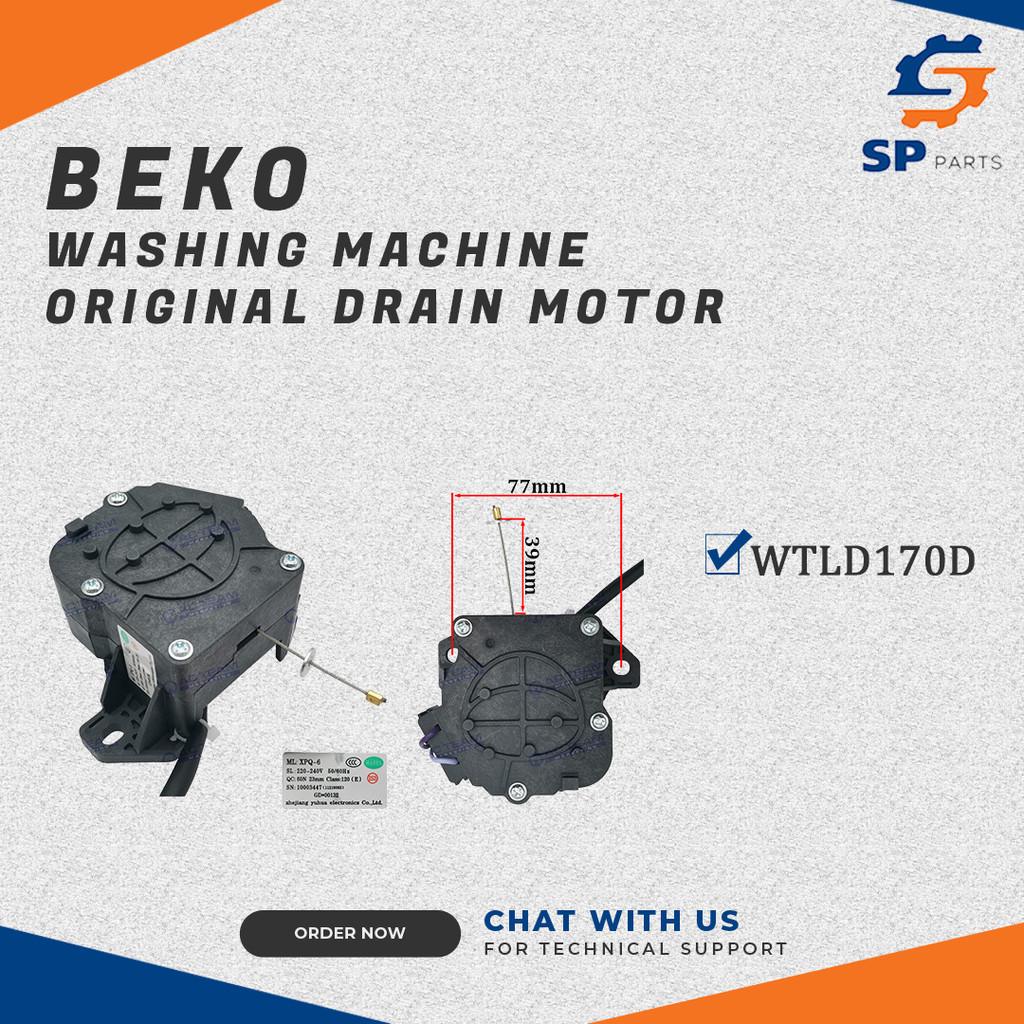 BEKO WTLD170D ORIGINAL WASHING MACHINES DRAIN MOTOR | Shopee Malaysia