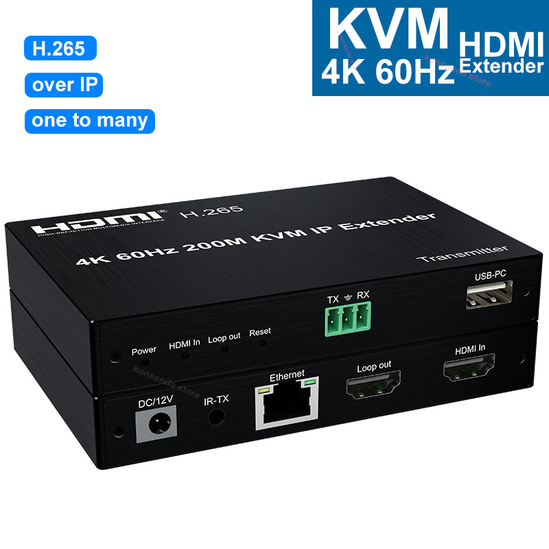 4K 60Hz HDMI KVM IP Extender 200M over Rj45 CAT6 Cable HDMI USB KVM ...