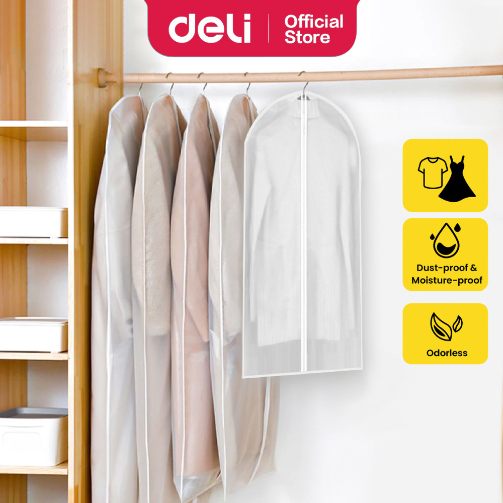 Deli Vusign Clothes Dust Cover Bag Transparent Washable Cloth Pocket ...