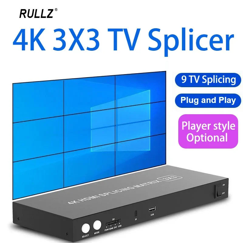 4K 3x3 HDMI Video Wall Controller 2X3 2X2 Multi Monitor Splicing ...