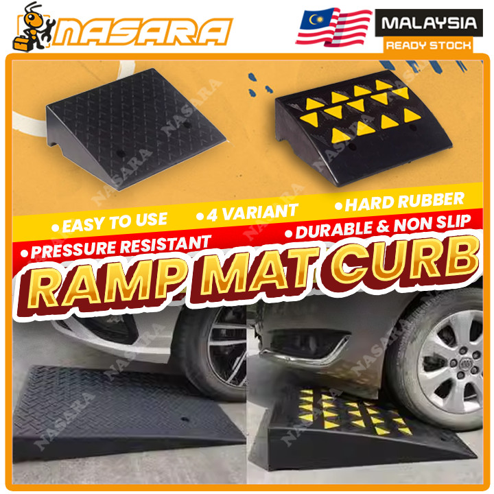 Nasara Heavy Duty Rubber Road Curb Step Mat Ramp Kerb Car Road Slope ...