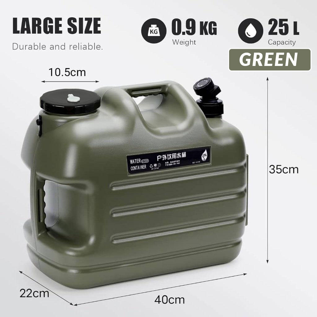 25L Portable Water Tank Camping Water Storage Container BPA Free Bekas ...