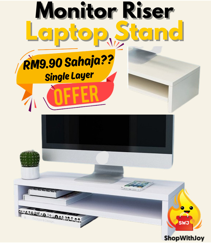 【ShopWithJoy】Monitor Stand Monitor Riser Desk Shelf Base Desktop ...