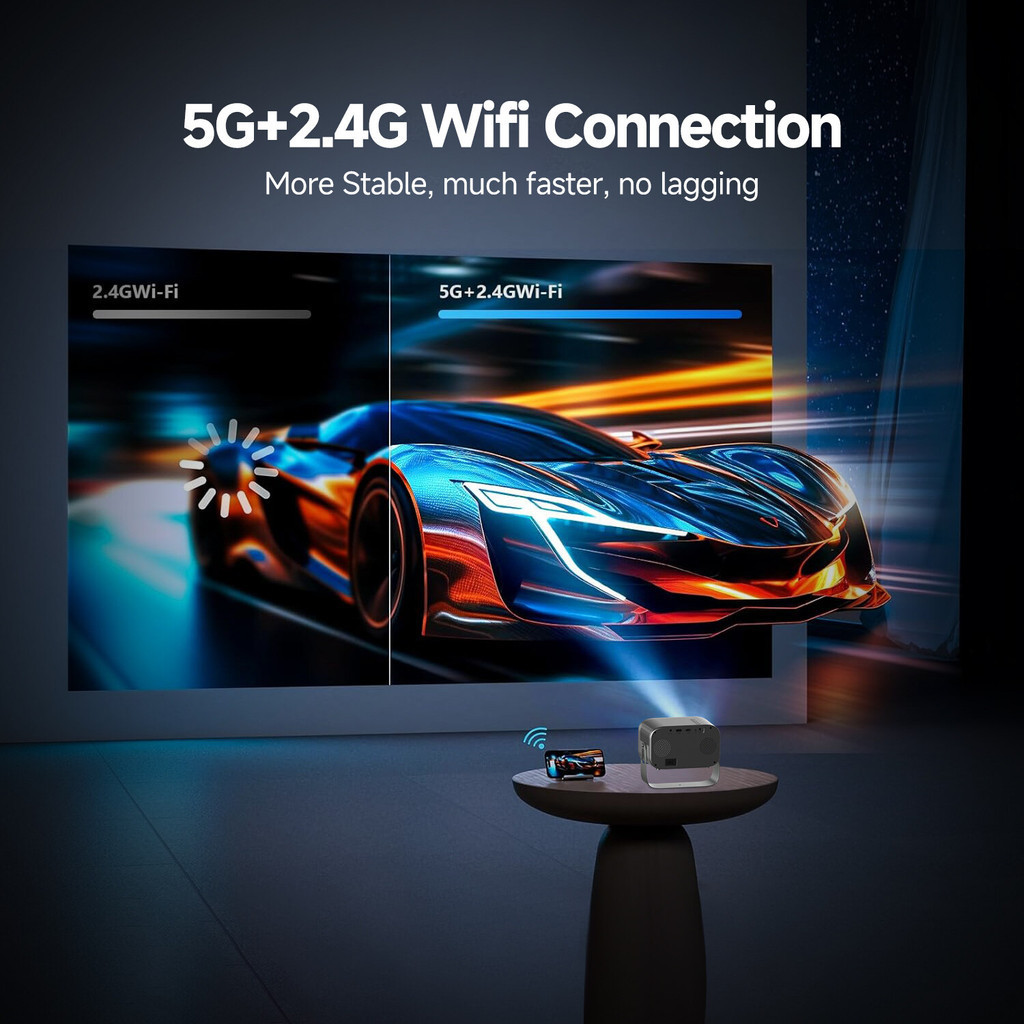 GOOJODOQ Portable Full HD 1080p Wi-Fi 4k Projector | Shopee Malaysia