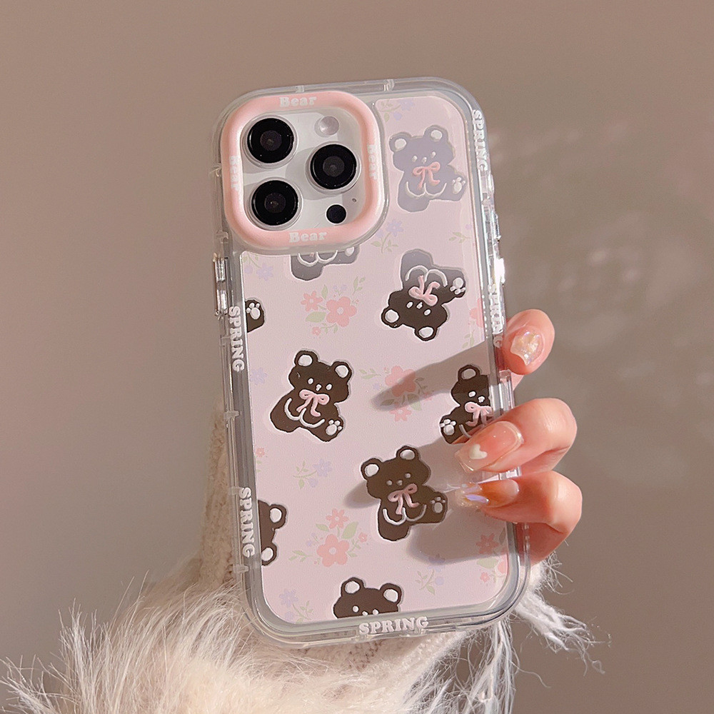 Mirror sweet ins flower Bear drop resistant phone case tpu silicone for ...