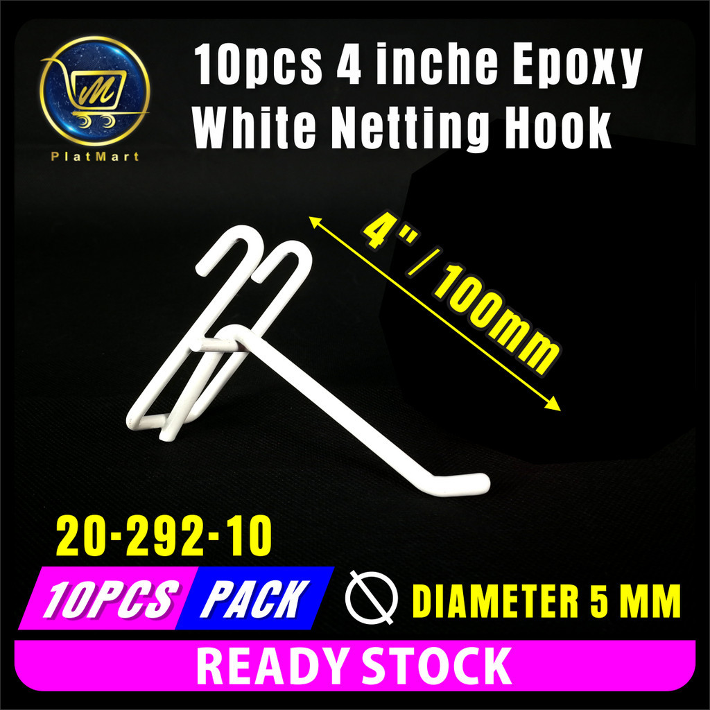 PlatMart - [READY STOCK] 10pcs EPOXY WHITE NETTING HOOK, “Ø DIAMETER ...