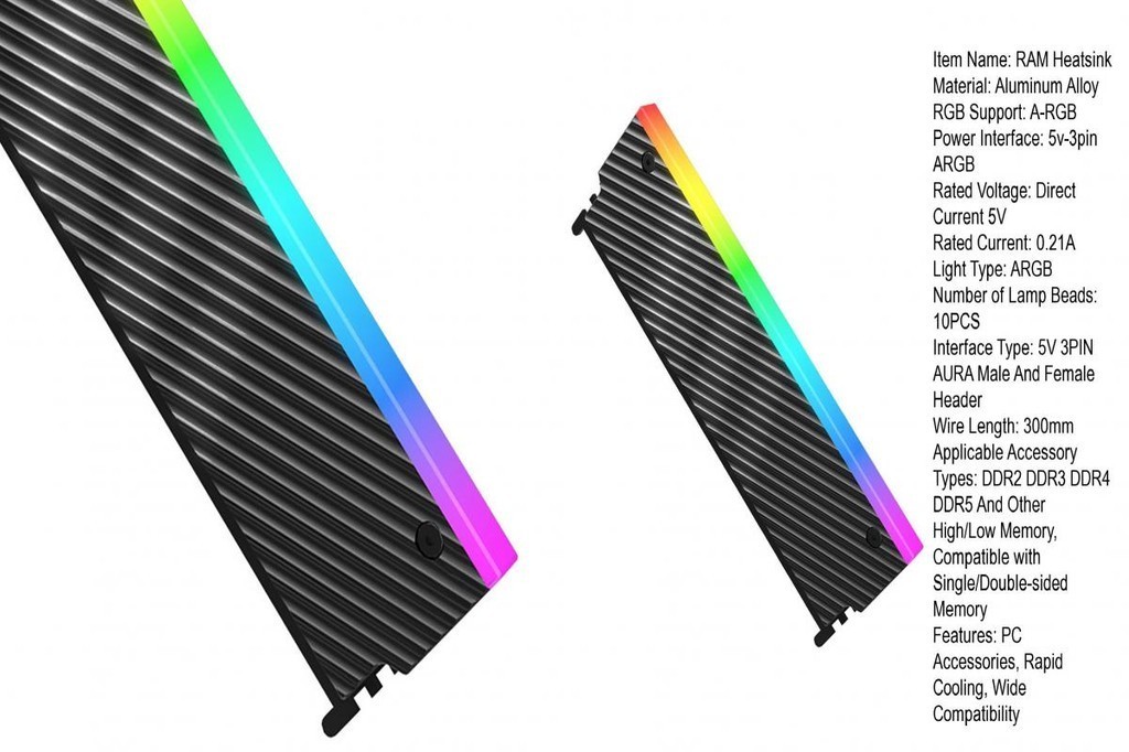 [Ready Stock] Efficient Cooling Heatsink Desktop Ram Heatsink Rgb Ram Heatsink Cooler for Ddr2 ...