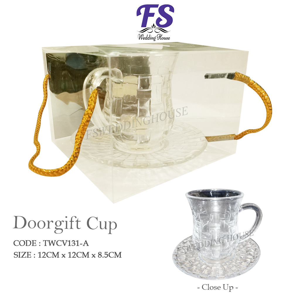 1 SET - DOORGIFT GLASS/WEDDING DOORGIFT/MUG KACA/GIFT KACA/CRYSTAL ...