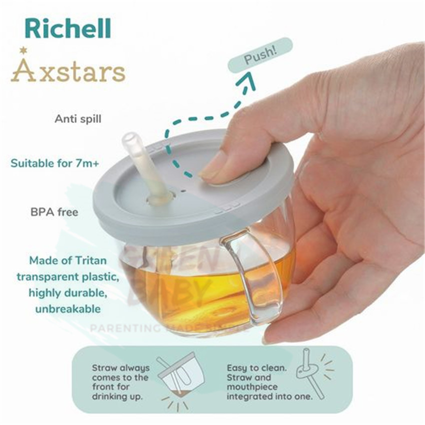 Richell Straw Training Cup 150ml Axstars Tritan de Drinking Cup 150ml Richell Baby Mug BPA Free ...