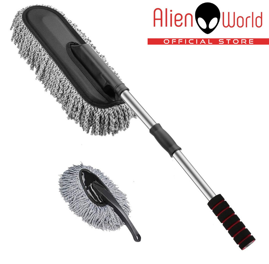 2 in 1 Microfibre Long Handle Car Wash Stick Brush | Multi Purpose ...
