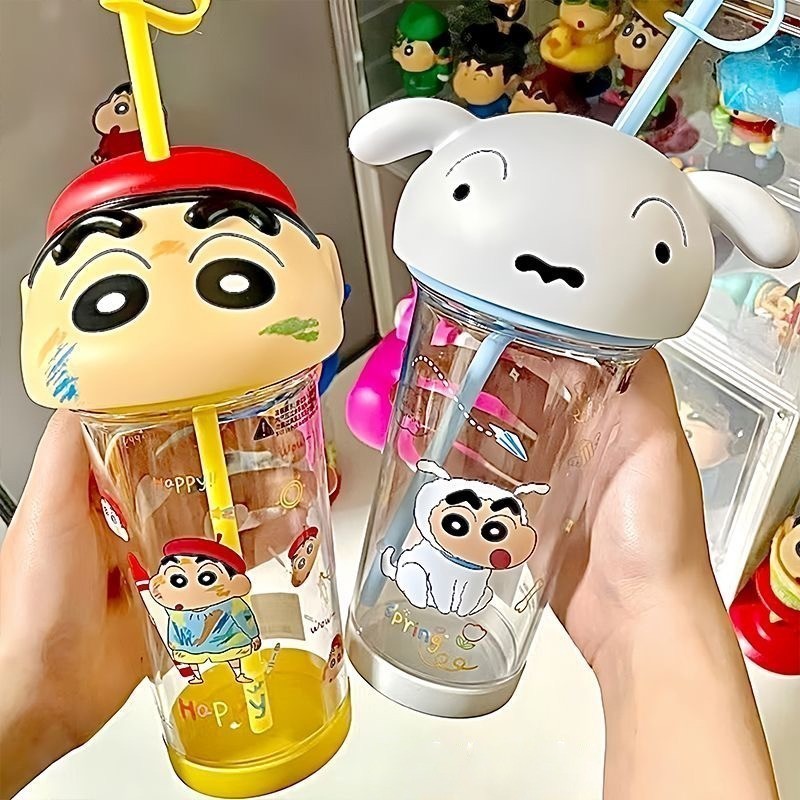 500ml Crayon Shin-chan Summer Sippy Cups Large Capacity Drinking ...