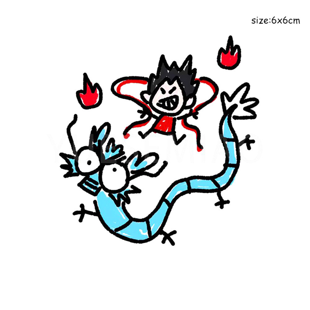Nezha Color Tattoo Stickers Waterproof Lasting Cute Nezha Aobing Hand ...