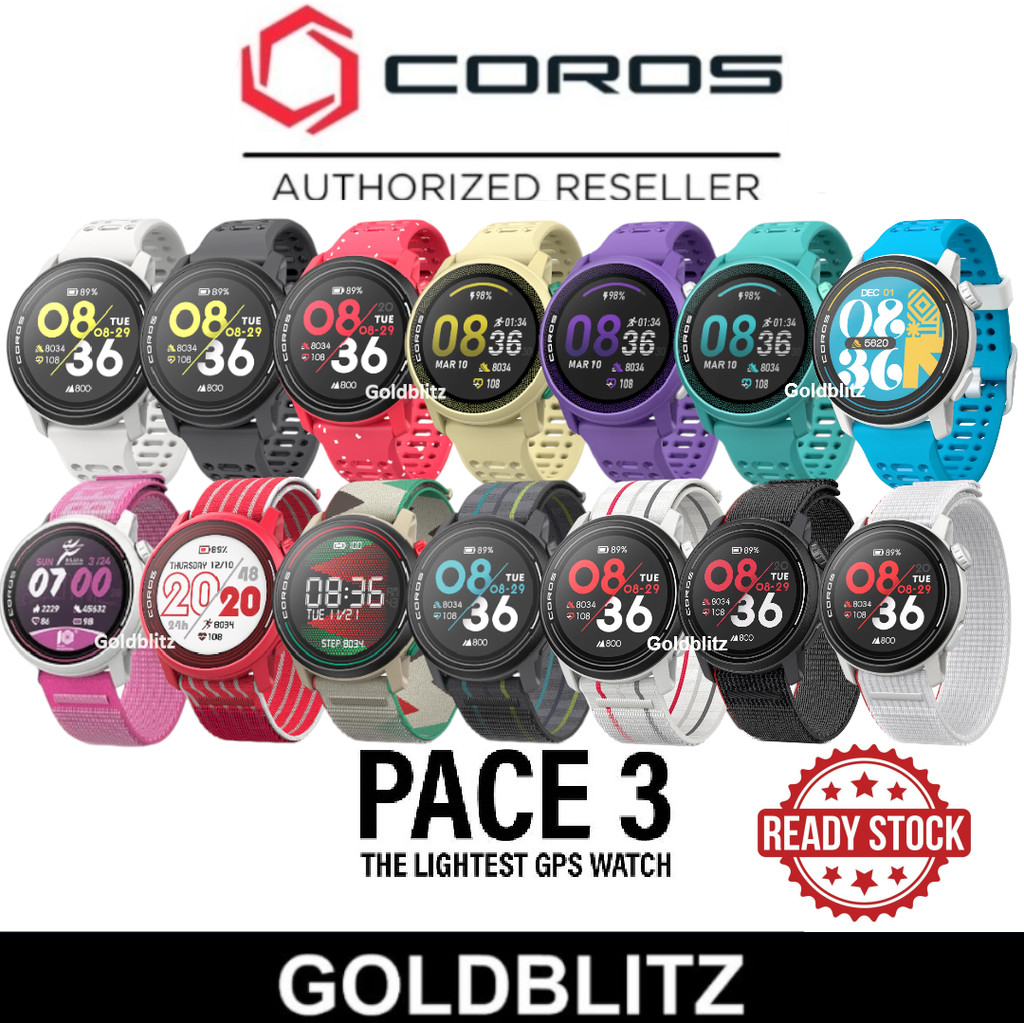 COROS PACE 3 - Premium GPS Music SpO2 Sport Smart Watch Multisport Smartwatch Pace3 ABC Dual ...