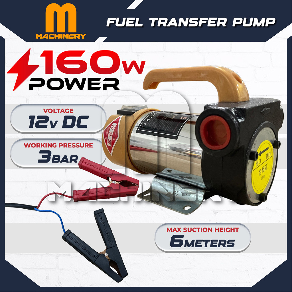 M.Machinery 12V DC Self-Priming Liquid Diesel Transfer Flow Pump with ...