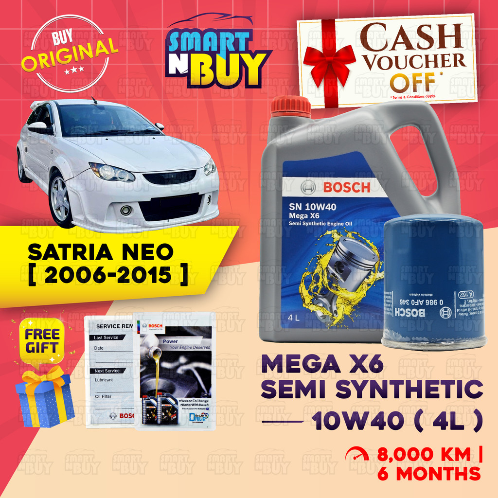 Bosch Engine Oil 10W40 Semi Synthetic Original Minyak Hitam Satria Neo ...