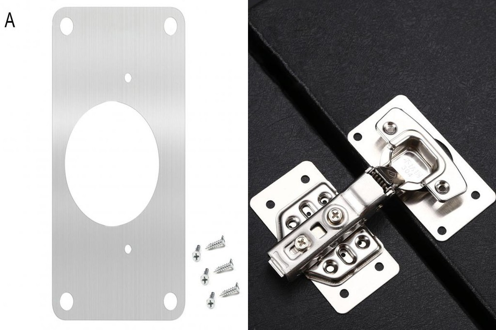 xavexbxl| Hinge Repair Plate Anti-Rust Secure Fixation Silver Color ...