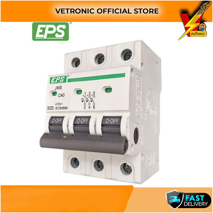 [SIRIM] EPS 3 POLE 40A MCB Three Pole Miniature Circuit Breaker MCB DIN Rail Mount Circuit ...