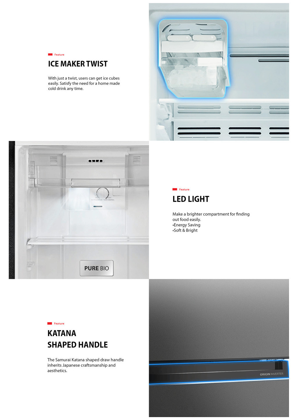 Toshiba Origin Inverter 2-Doors Refrigerator GR-RT320WE-PMY(SS) GR ...