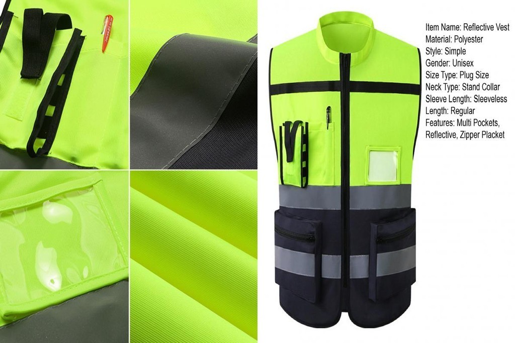 Reflective Safety Vest Coat Reflective Vest with Bright Strip Design ...