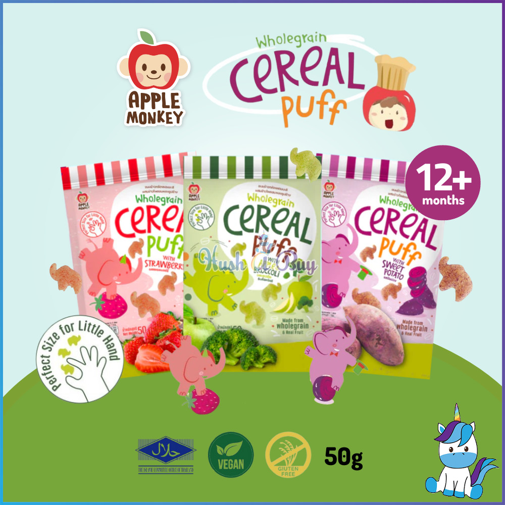Apple Monkey Whole Grain Cereal Puff [12m+] Sweet Potato / Apple ...