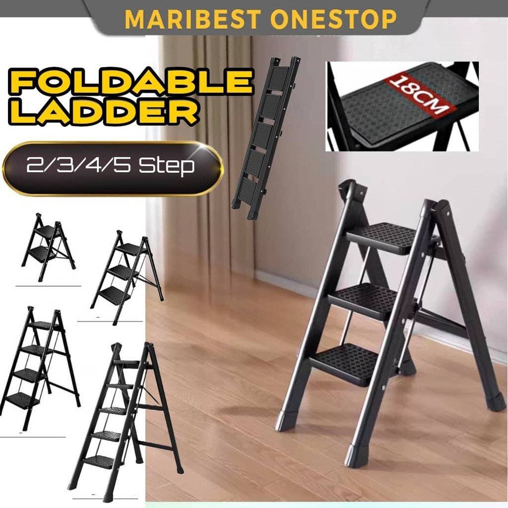 Tangga Lipat 2/3/4/5 Steps Foldable Stool Carbon Steel Ladder ...