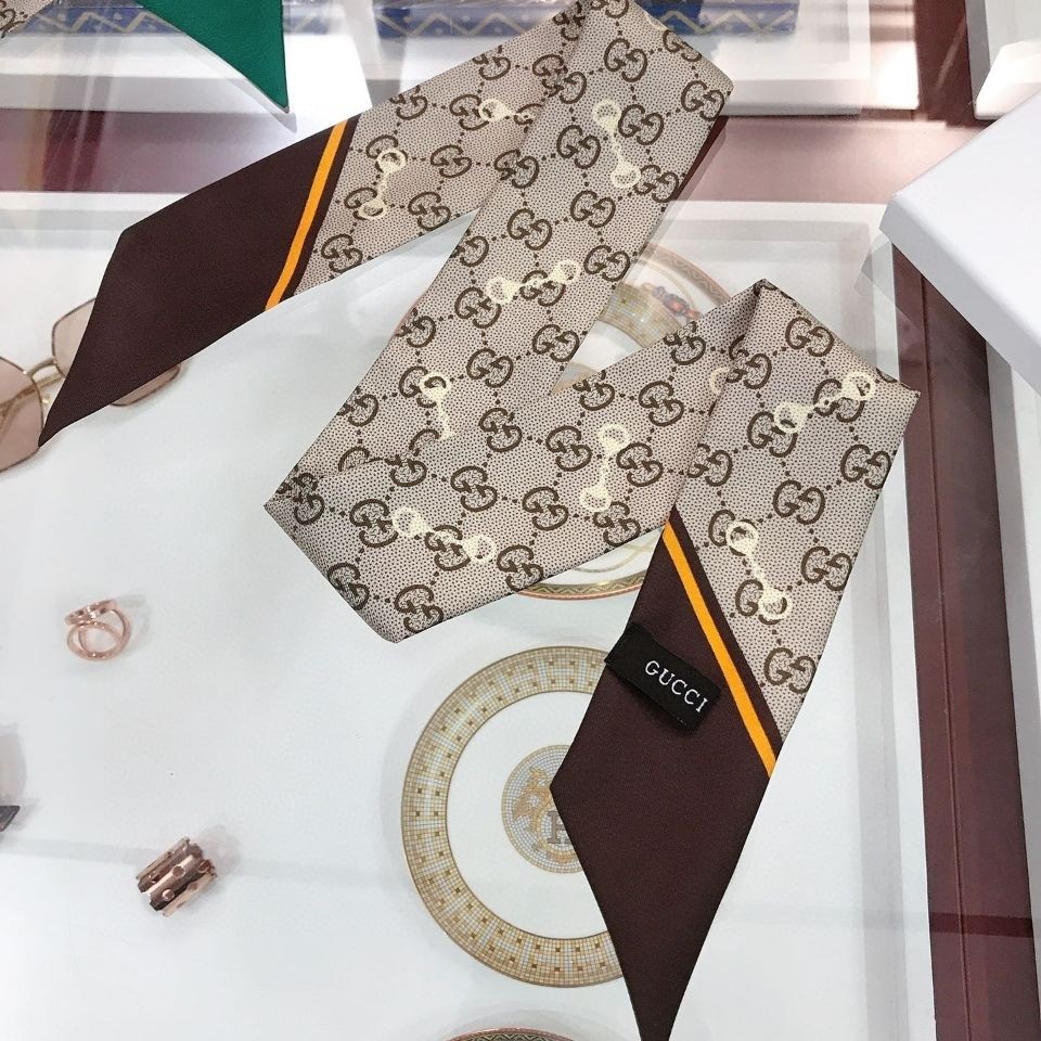 Gucci New Korean Style G Family Small Streamer Silk Scarf Headband Tie ...