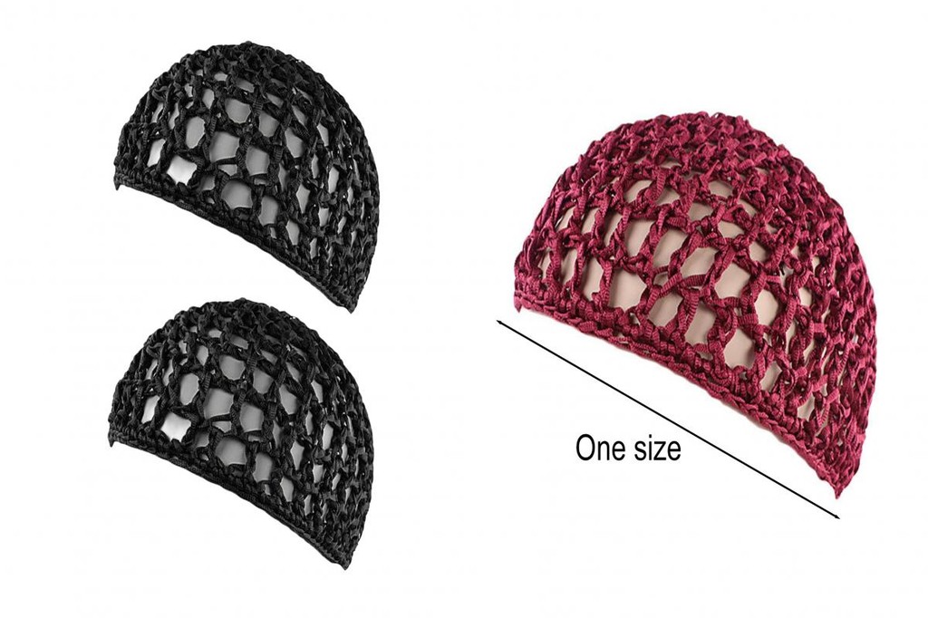LK Sleeping Nightcap Crochet Hair Mesh Cap 2 Pcs Nightcap Crochet Mesh ...