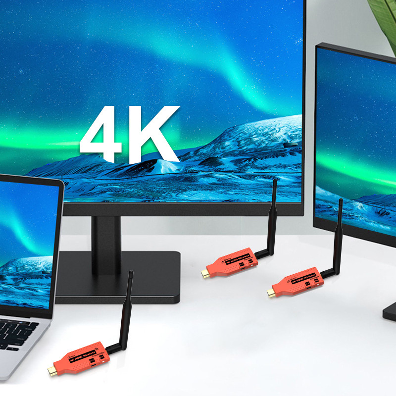 HD 4K Wireless Extender 1x2 HDMI Splitter 1 To 2 Video Transmitter and ...