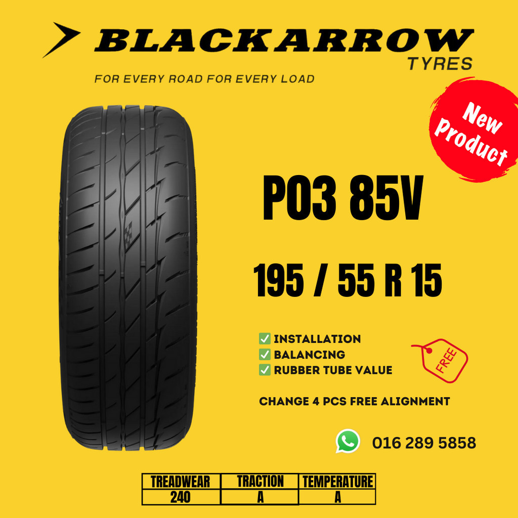 1955515 195 55 15 195/55R15 195-55-15 BLACK ARROW P03 Car Tyre Tire **RE003 RE004** (FREE ...