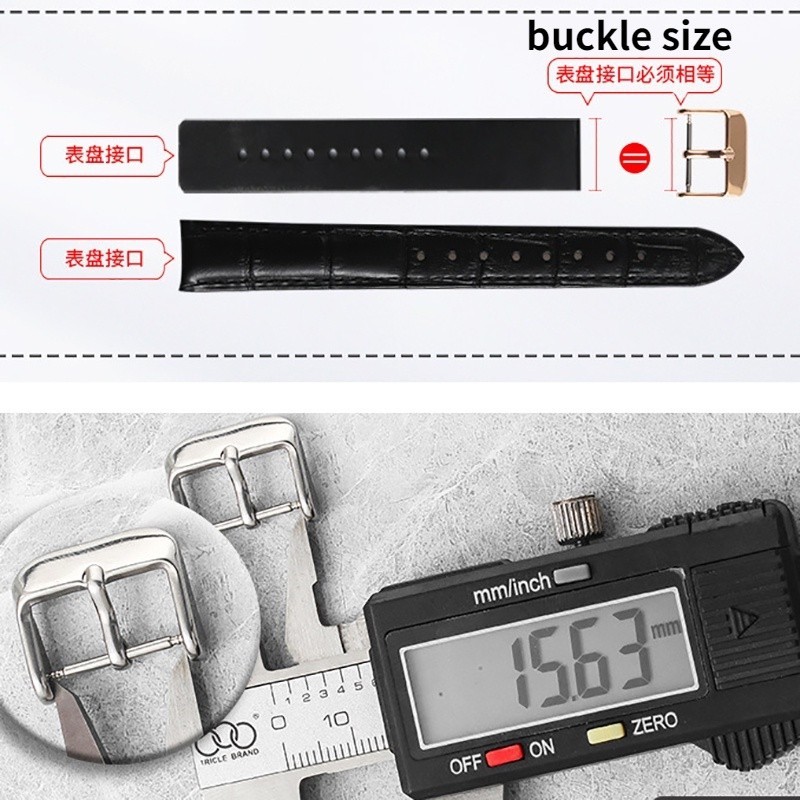Metal Watch Band Buckle 12mm 14mm 16mm 18mm 20mm Watchband Strap Silver ...