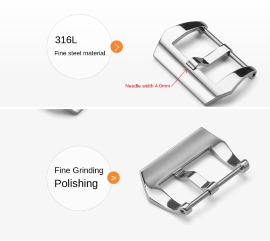 316L Steel Needle Buckle 18mm 20mm 22mm 24mm 26mm Stainless Steel Screw Buckle Strap Accessories ...