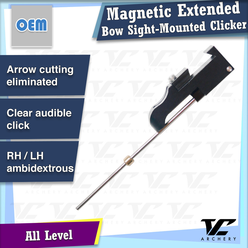 V Club Archery Magnetic Extended Clicker - Bow Sight-Mounted - Clear ...