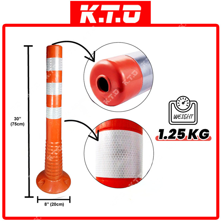 750MM / 75CM TPU Flexible Safety Post Warning Posts Reflective Traffic ...