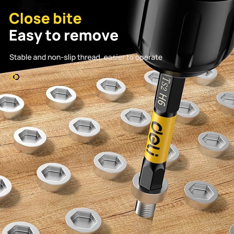 Deli Hex Shank Head Allen Wrench Screwdriver Socket Bit Metric Magnetic ...