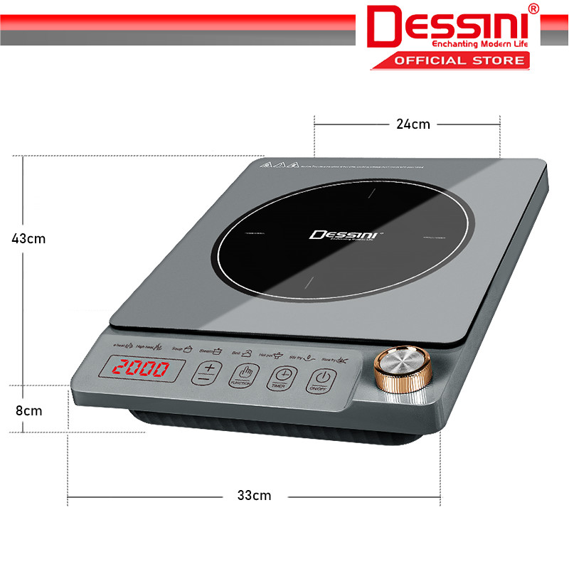 DESSINI ITALY Electromagnetic Induction Hob Cooker Touch Control ...