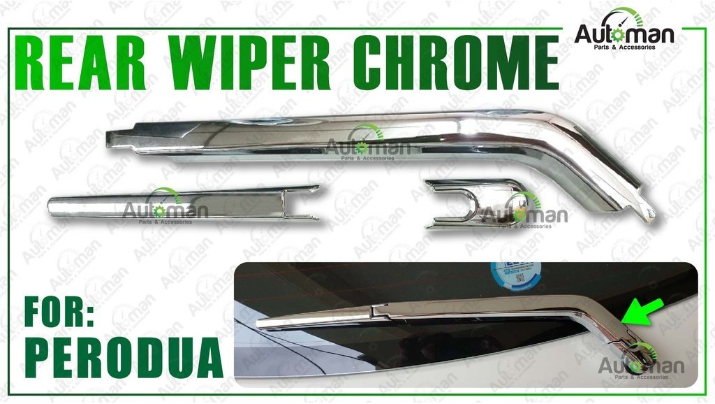 Perodua Proton Exora Alza Kenari Kelisa Viva Kancil Myvi 2011 - 2022 Chrome Rear Wiper Cover ...