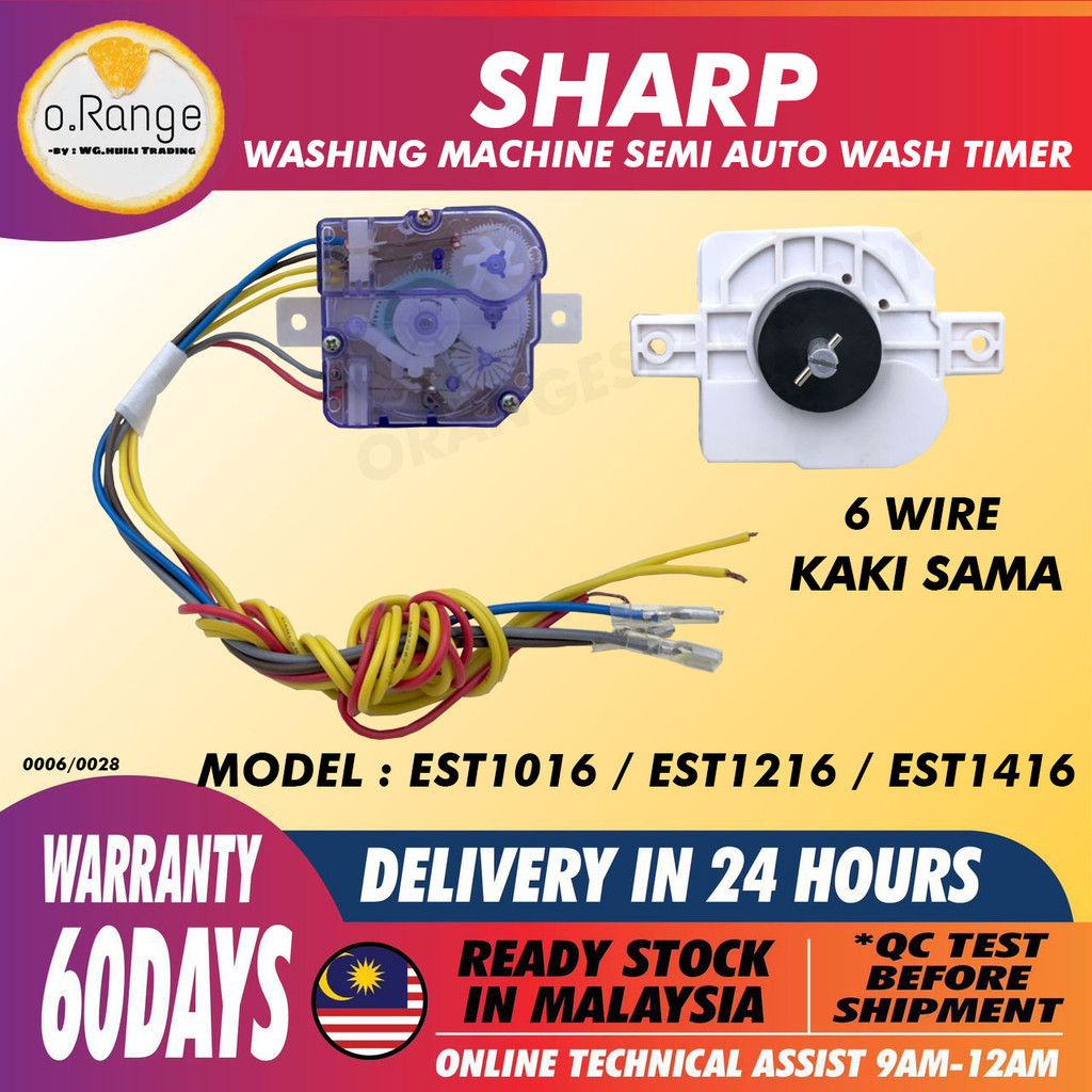 EST1016 / EST1216 / EST1416 SHARP WASHING MACHINE WASH TIMER SEMI AUTO ...