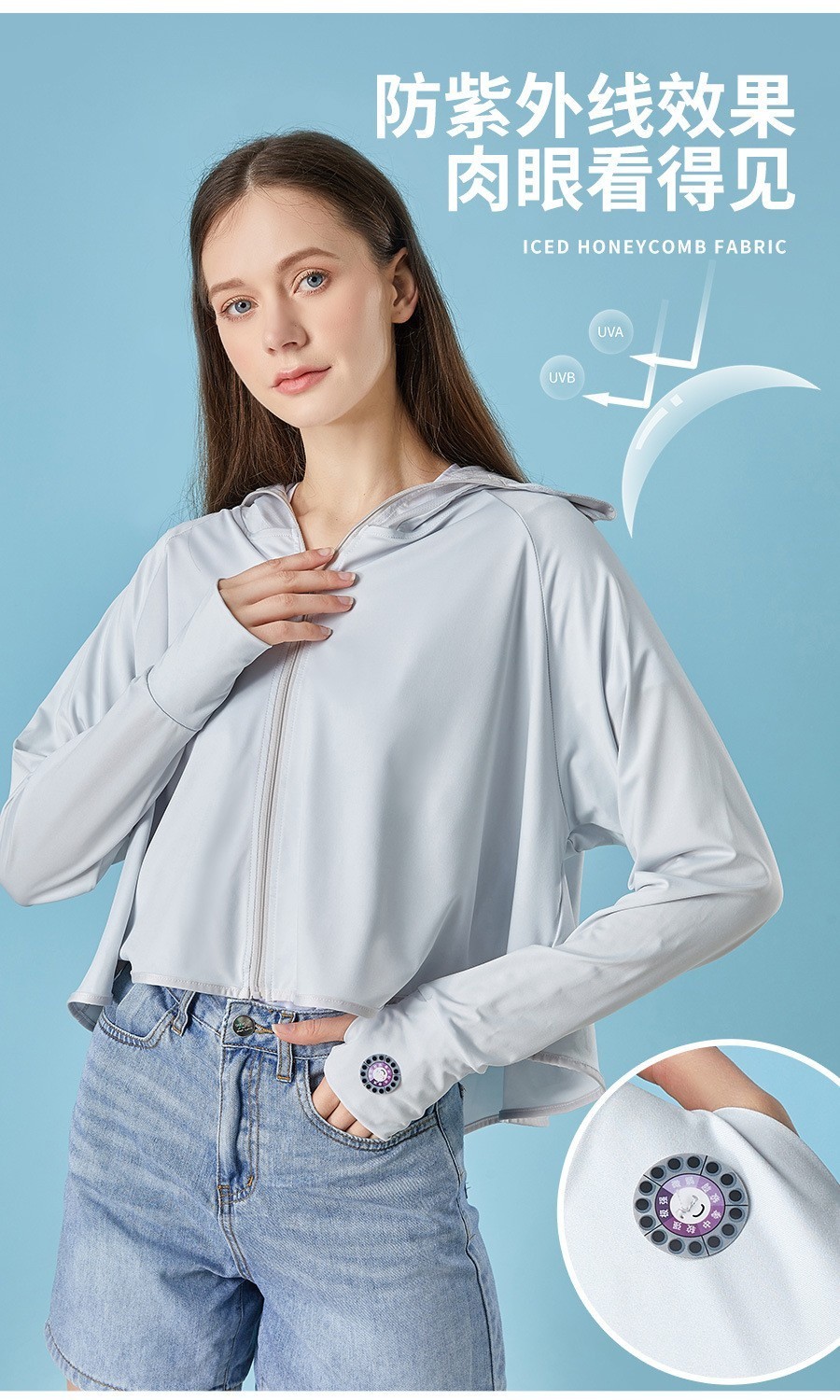 Uv Jacket Ice Silk Sunscreen Clothing Women UPF50+Thin Short Anti ...