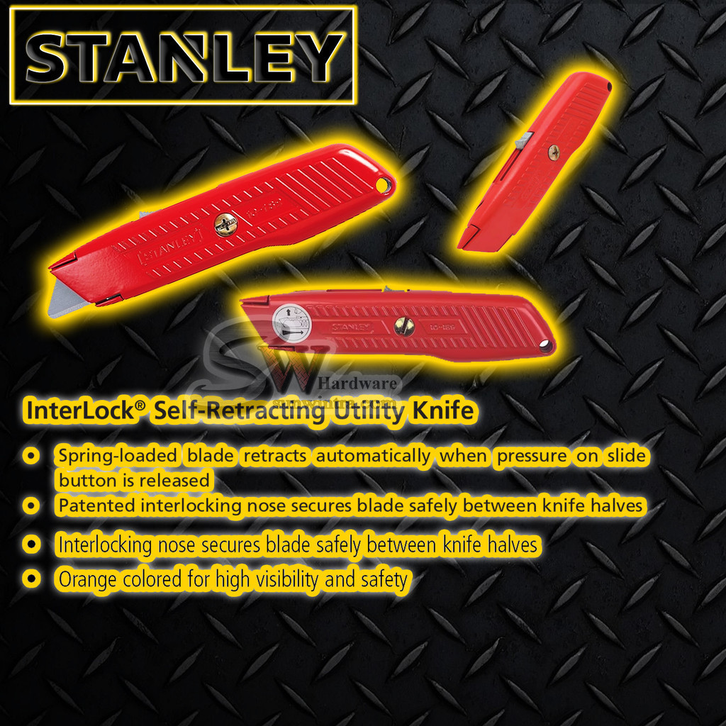STANLEY InterLock® Self-Retracting Utility Knife 10-189C 10189C ...
