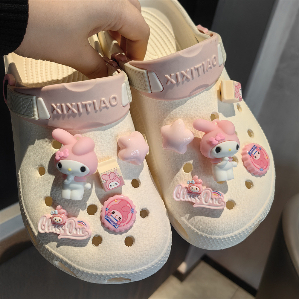 Cute Kuromi Crocs Jibitz Set Hello Kitty Jibbits Charm My Melody Anime ...