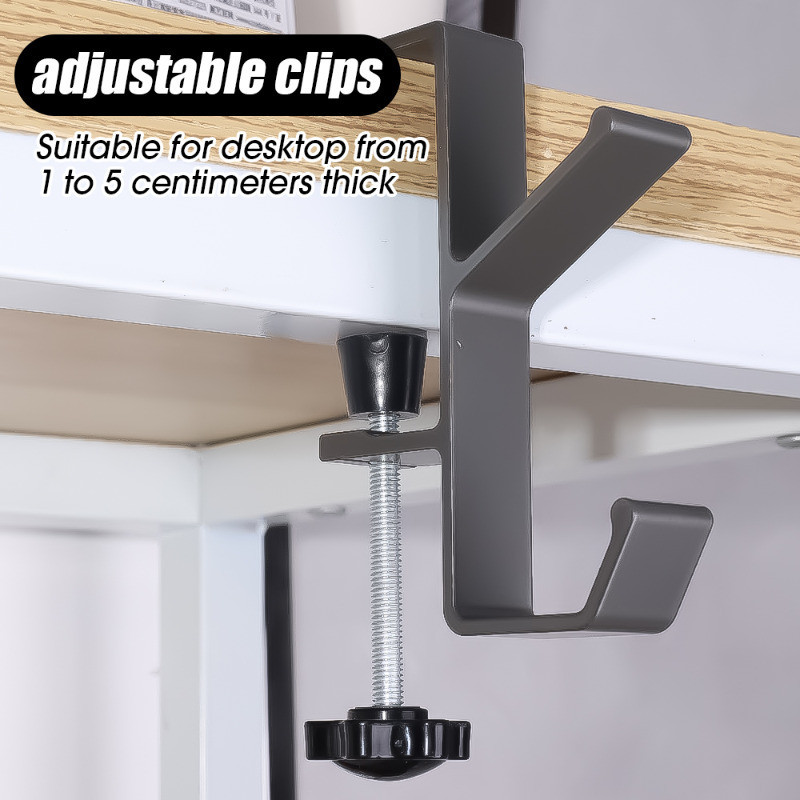 Adjustable Desk Edge Hook - Punch-Free Wall Hanger Handbag Rack - Home ...
