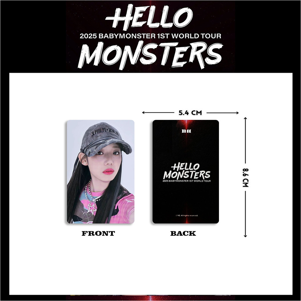 Kpop Idol BABYMONSTER WORLD TOUR Photocards HELLO MONSTERS Card ...