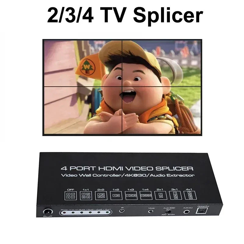 4K 2x2 Video Wall Controller Multi Screen Splicing Processor 2 3 4 TV ...