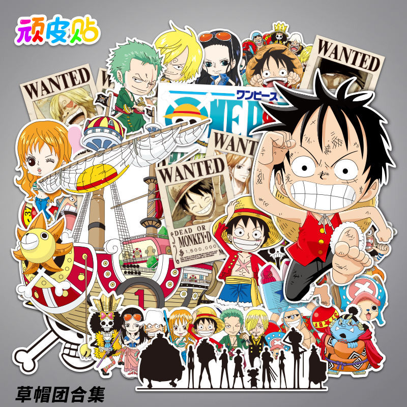- Ready Straw! Collection Anime Luffy Straw Hat Group Luggage Stickers ...