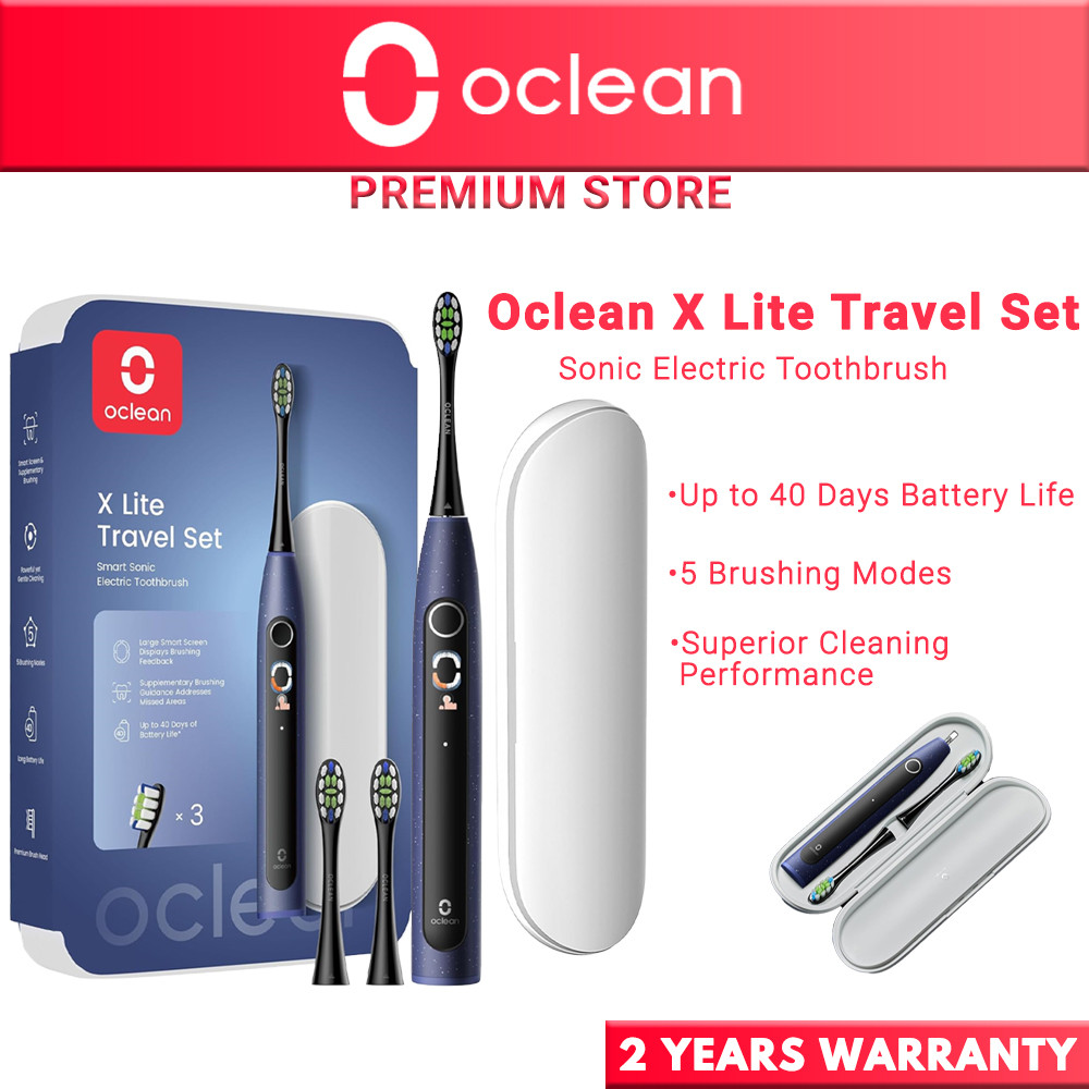 Oclean X Lite Travel Set Electric Toothbrush Smart Screen Display Brushing Guidance 5 Brushing ...