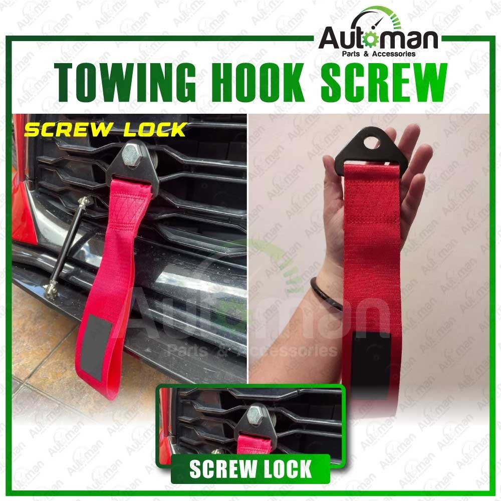 Universal Car Towing Strap Belt Decal Strip sticker Double Tape Bumper ...